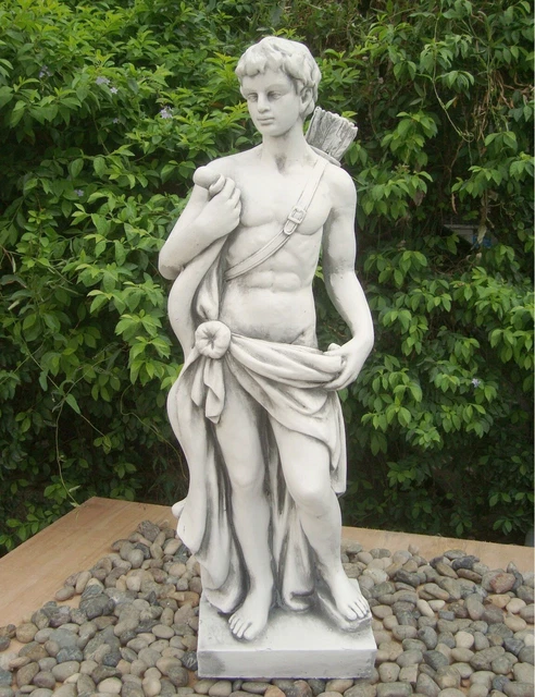 APOLLO THE HUNTER 83cm Stone Resin Garden Statue £169.99 - PicClick UK