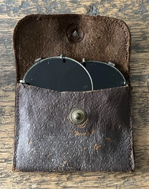 VINTAGE WW2 ERA Clip On Anti Glare Sunglasses Leather Case As Used By ...