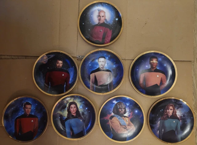 STAR TREK NEXT Generation Collection 8 Hamilton Mint Plates £42.99 ...