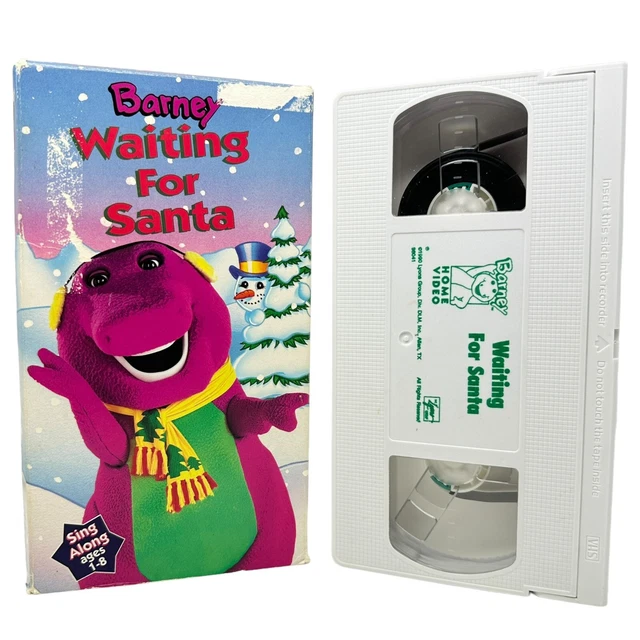 BARNEY: WAITING FOR Santa VHS Tape 1990 Sing Along White Tape Christmas ...