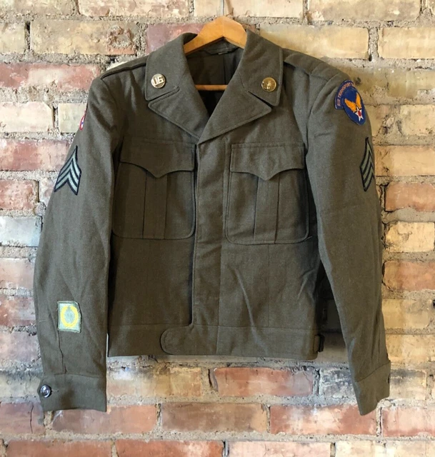 VTG WWII ERA Men's U.S. Military Heavy Wool Dress Coat w/Insignia ...