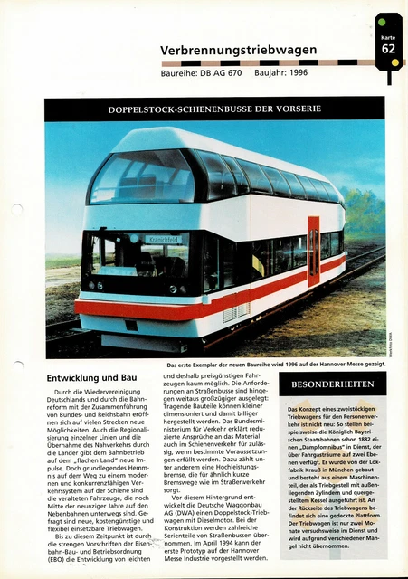 BAUREIHE: DB AG 670, Doppelstock-Schienenbus Vorserie - Datenblatt EUR ...
