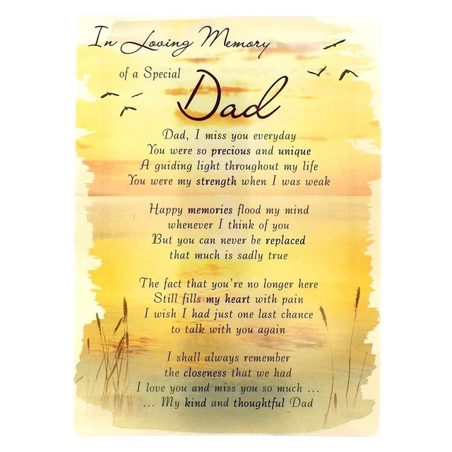 IN LOVING MEMORY Special Dad Memorial Graveside Poem Card & Ground ...