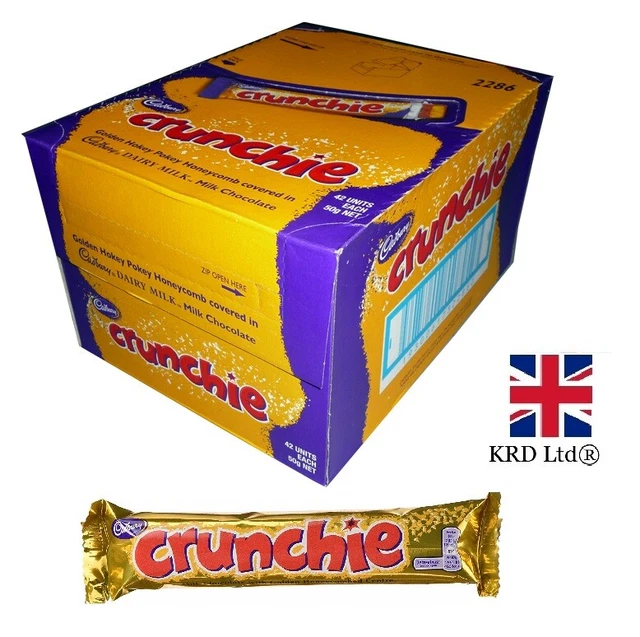 CADBURY STANDARD CRUNCHIE BOX Bar 40 g x 24 (Pack of 24) Case Box Full ...