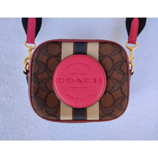 COACH MINI DEMPSEY Camera Bag In Signature Jacquard With Stripe and Coach Patch £88.74 - PicClick UK