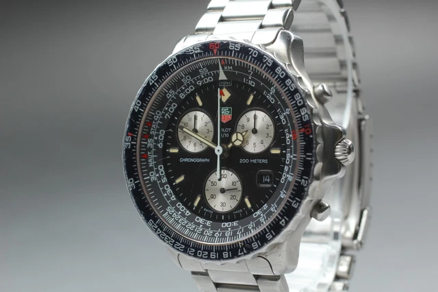 OROLOGIO DA UOMO Nuovo Batte [EXC+5] Tag Heuer Pilot Aviation 530.306 ...