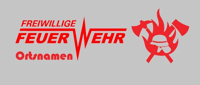LOGO FFW FREIWILLIGE Feuerwehr Ortsname Schriftzug Sticker Aufkleber ...