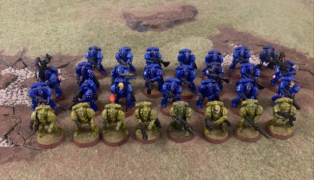 WARHAMMER 40K ROGUE Trader Space Marine Beaky Marines x 30 ben dipinti ...