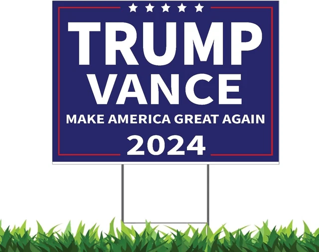 TRUMP VANCE 2024 Yard Sign, Trump President Vance Vice President 2024 ...