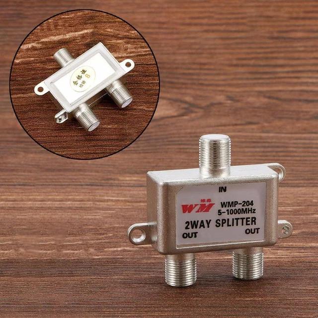 2 WAY COAX Cable Coaxial Cable Satellite Signal Split TV Antenna TV ...
