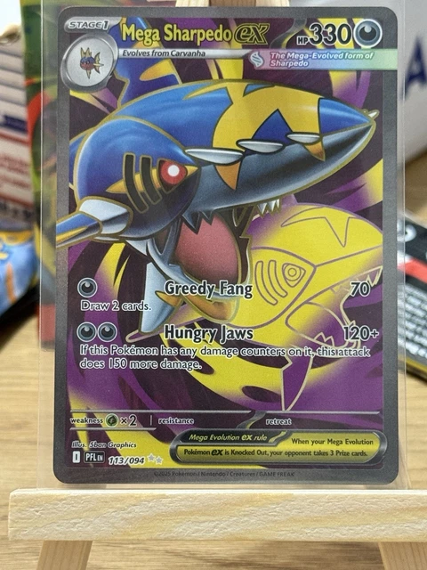 POKÉMON TCG MEGA Sharpedo EX Ultra Rare 113/094 Phantasmal Flames Pack ...
