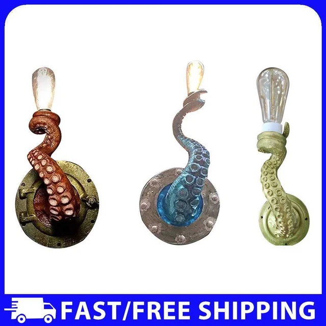 OCTOPUS WALL LIGHT Monster Tentacle Lamp Holder Bulb Light Home ...