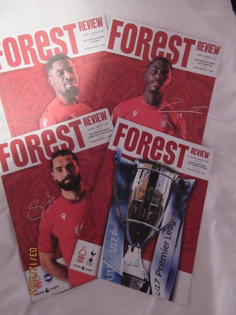 NOTTINGHAM FOREST FC Programmes 2022/23. (3). Plus FREE bonus programme ...