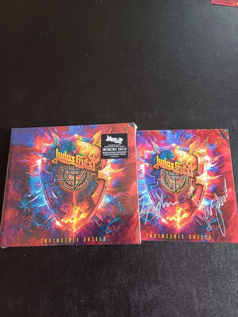 JUDAS PRIEST INVINCIBLE Shield Ltd Deluxe Cd + Band Signed /Autograph ...