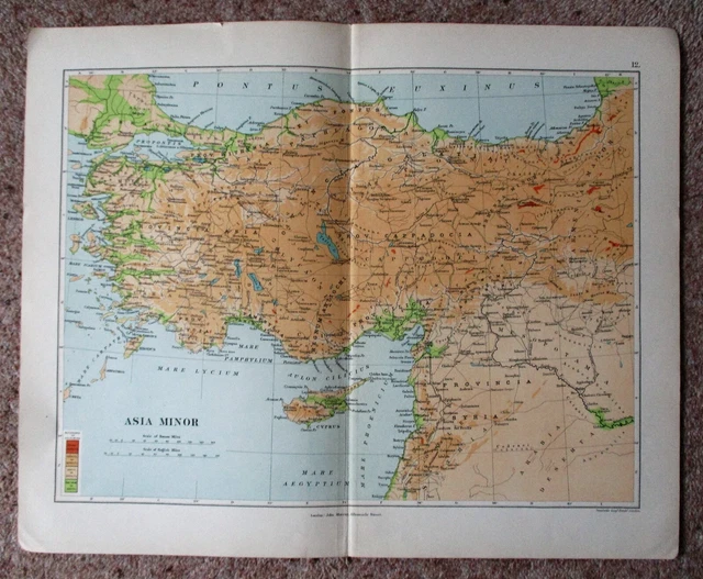 ORIGINAL 1904 ANTIQUE Map of Asia Minor in Ancient Times John Murray £ ...
