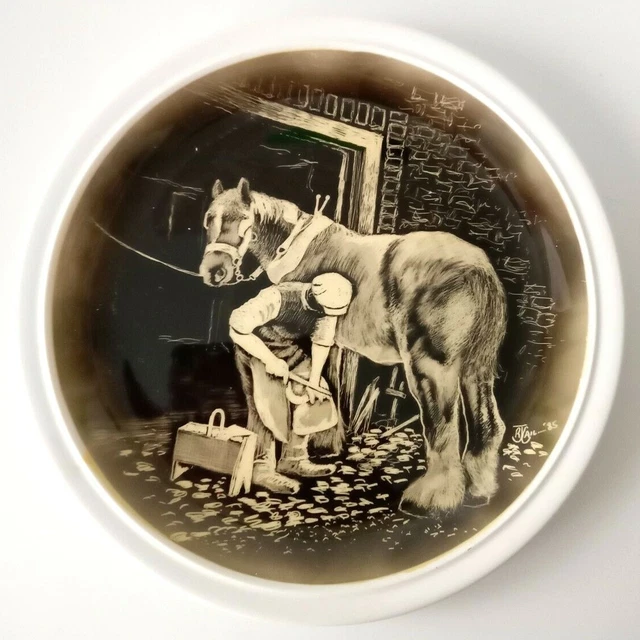 GENUINE CANDLE-SMOKED PLATE Han Draw By Robert Cail Signed Artist ...