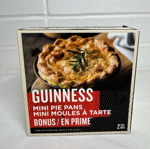 GUINNESS ALE MINI PIE PANS Promotional Set of 4 New in Box with Recipe ...