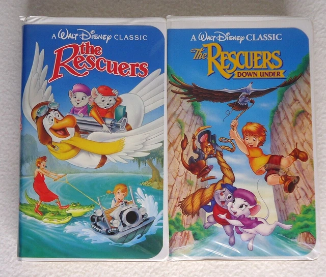 THE RESCUERS & Rescuers Down Under Walt Disney Black Diamond VHS Lot Of ...