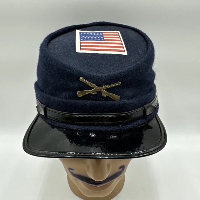 UNION HAT NAVY Blue Federal Army Cotton Cap USA Soldier Costume Kepi ...