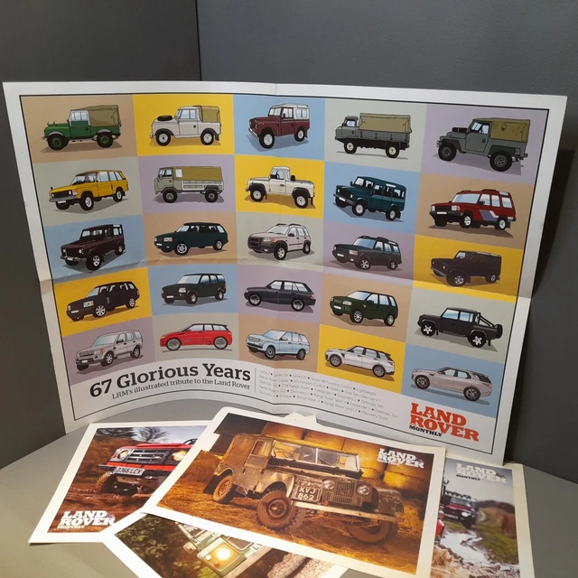LAND ROVER RANGE Retro Poster A3 Land rover Monthly A4 Posters Bundle £ ...