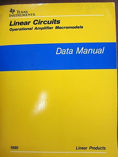 TEXAS INSTRUMENTS LINEAR Circuits Operational Amplifier Macromodels Data Manual EUR 19,71 ...