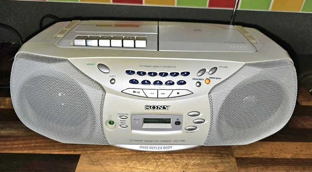 RARE SONY CFD-S36L Mega Bass Retro Vintage CD Radio Cassette Recorder ...