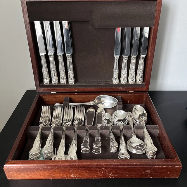 SHEFFIELD ENGLAND CUTLERY set 66 EPNS A1 SilverPlate 8 Piece Knives ...