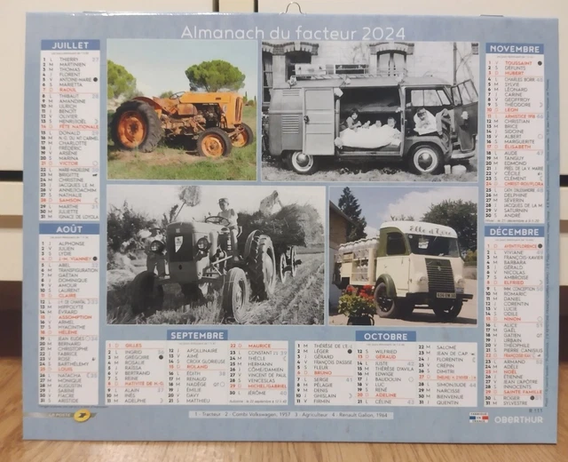 CALENDRIER LA POSTE 2024. Almanach du Facteur. Anciens véhicules ...