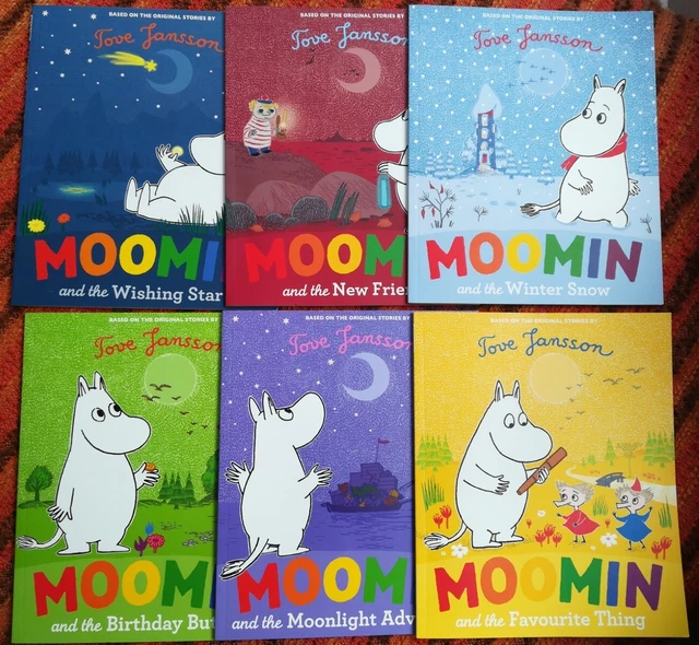 6 MOOMIN PICTURE Books Set Collection New Friend Wishing Star Birthday ...