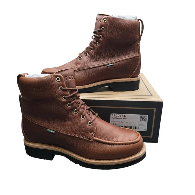 TECOVAS THE RUGGED Moc Boots Men's 11 D Saddle Brown Cowhide Leather ...