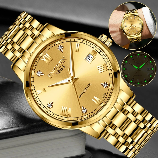 WATERPROOF MEN'S AUTOMATIC Mechanical Watch Luxury Classic Stainless ...