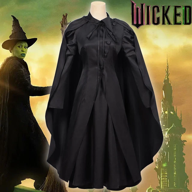 HALLOWEEN 2024 WICKED Witch Elphaba Cosplay Movie Costume Hat Dress ...