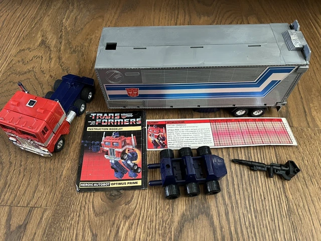 VINTAGE ORIGINAL 1985 Transformers G1 Optimus Prime Figure Red Semi ...