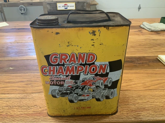VINTAGE GRAND CHAMPION Special Motor Oil 2 Gallon Oakland, Ca. Empty ...