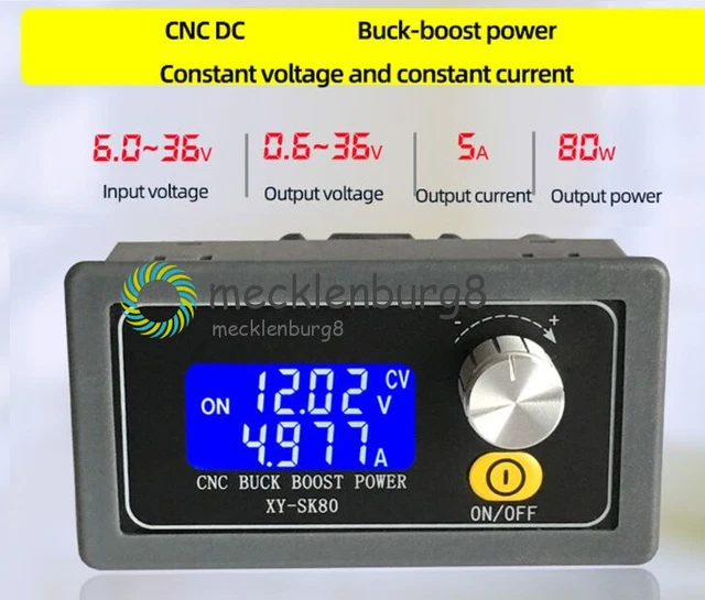 ADJUSTABLE REGULATED POWER Supply DC Buck Boost Converter 5A Power ...