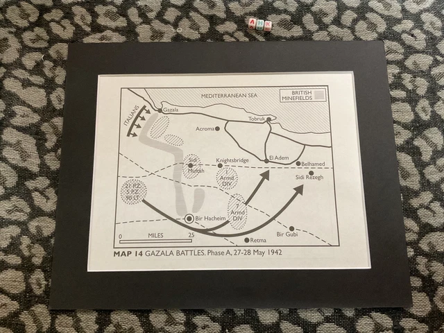 RARE MILITARY BATTLE war Operations map , Gazala Gaza In 1942 WW2 £21. ...