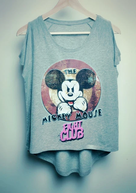 LADIES EVIL MICKEY Mouse Fight Club Tyler Durden Disney T Shirt ( S ...