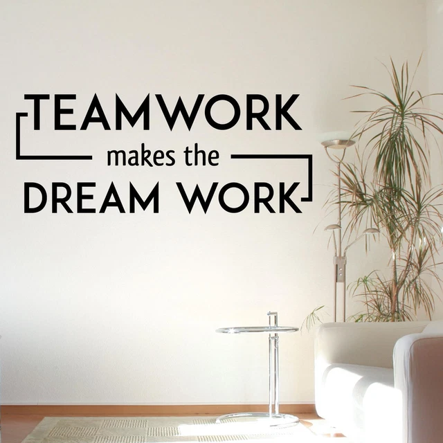 TEAMWORK MAKES THE Dream Work Wall Sticker Decal Quote Office ...