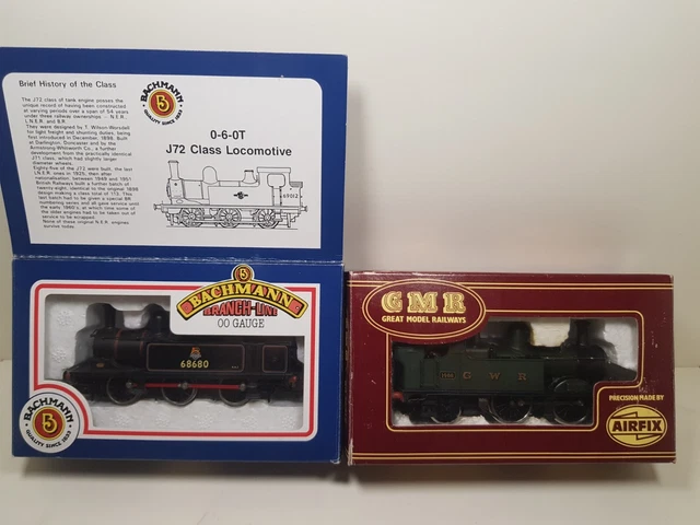 OO GAUGE AIRFIX GWR 14XX CLASS No 1466 + BACHMANN J72 BR LINED LOCOS ...