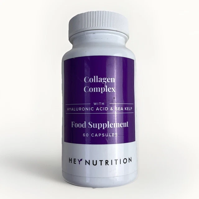 HEY NUTRITION COLLAGEN Complex 60 Capsules Hyaluronic Acid & Sea Kelp ...