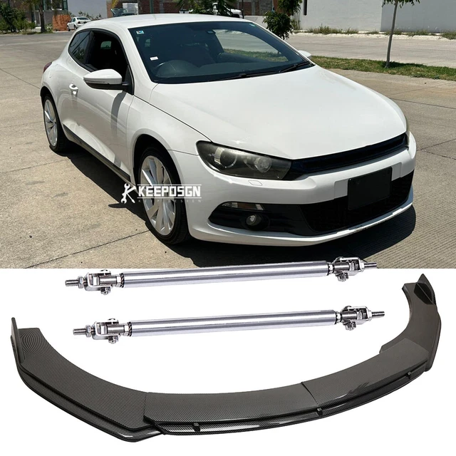 CARBON FRONT BUMPER Lip Chin Body Kit Spoiler+Strut Rods For VW ...