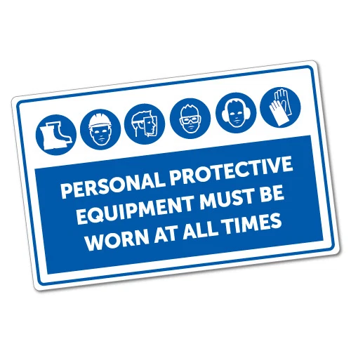 PERSONAL PROTECTIVE EQUIPMENT Must Be Worn Sticker Decal Safety Sign ...