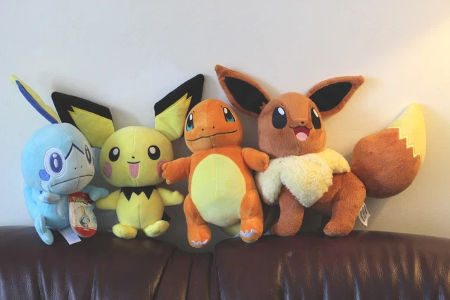POKEMON PLUSH SOFT Toy Bundle X4 SOBBLE, Charmander, Pikachu & More ...