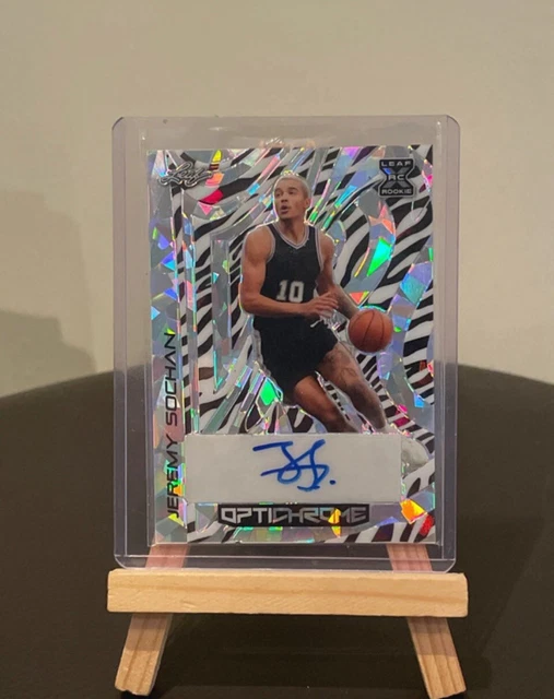 2022-2023 LEAF OPTICHROME Jeremy Sochan Crystal Zebra Auto Parallel 1/2 ...