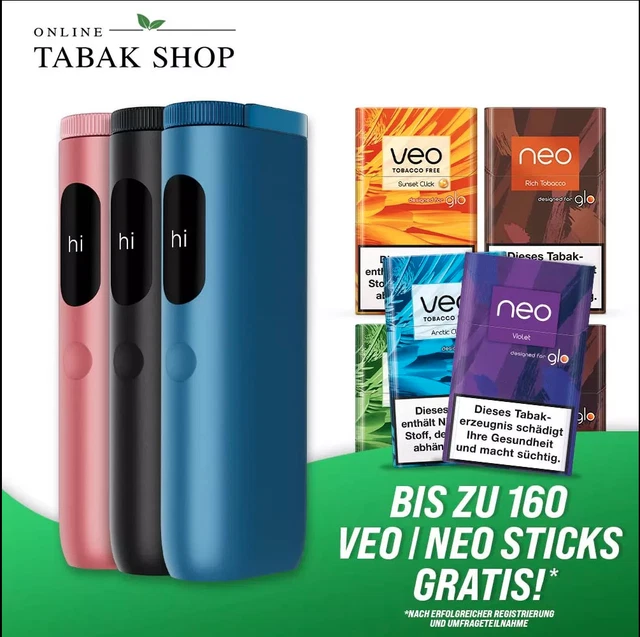 GLO HYPER PRO StarterSet Tabakerhitzer +bis zu 8 Packs NeoSticks nach ...