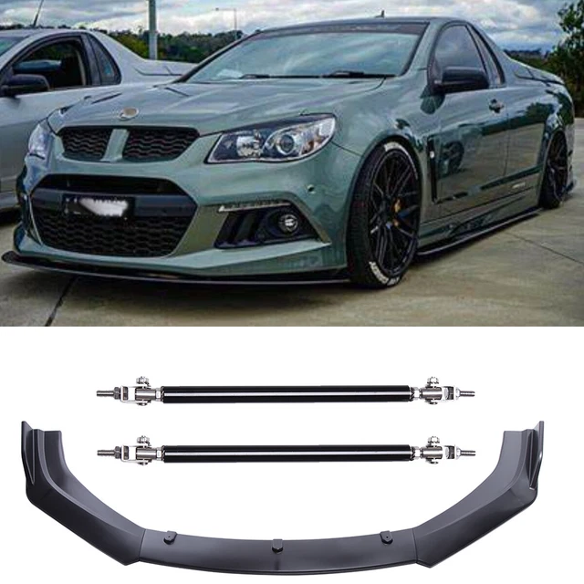 BLACK JDM FRONT Bumper Lip Spoiler Splitter + Strut Rods For Holden VF ...