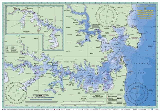 BOATING, FISHING, NSW Marine Safety Chart - PORT JACKSON & SYDNEY ...