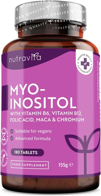 MYO-INOSITOL TABLETS WITH Folic Acid, Vitamin B6, B12, Maca and ...