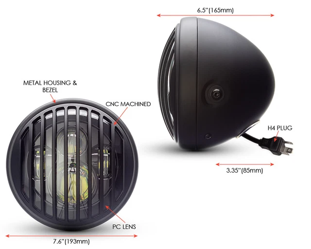 TRIUMPH BONNEVILLE LED Headlight Prison Grill T100 T120 SE Speed Street ...