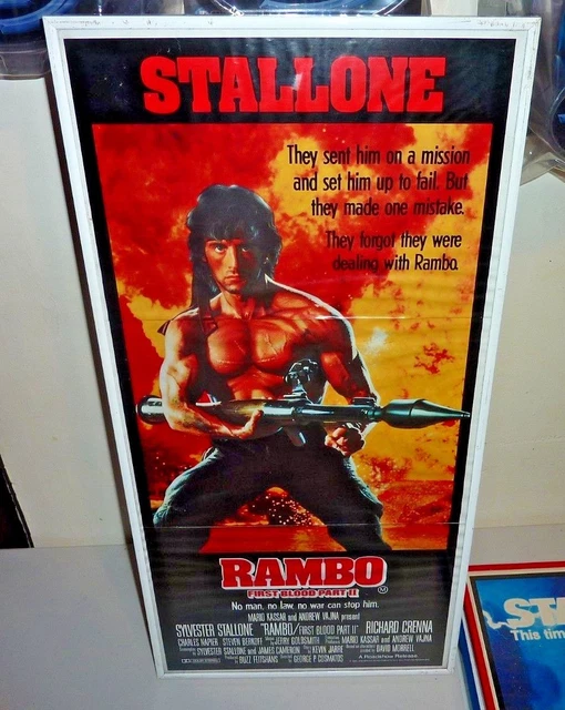 RAMBO FIRST BLOOD part 2 australian daybill cinema poster promo frame ...